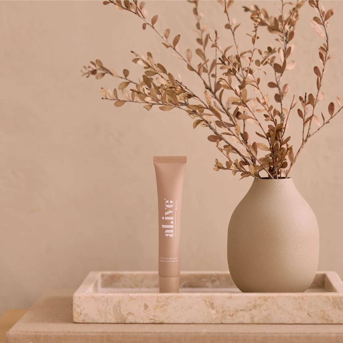 Al.ive Body Tinted Lip Butter - Apricot Shimmer – Funky Gifts NZ