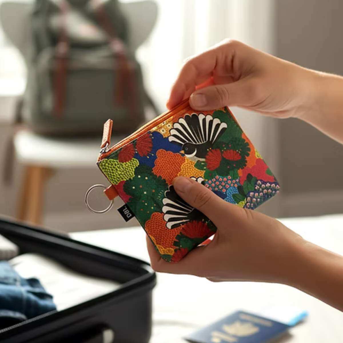 DBL Coin Purse - Fantail Paradise – Funky Gifts NZ