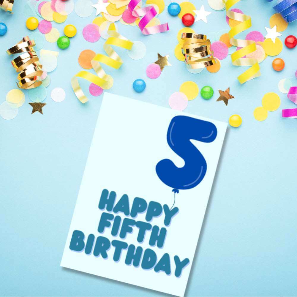 Greeting Card - Happy Fifth Birthday – Funky Gifts NZ