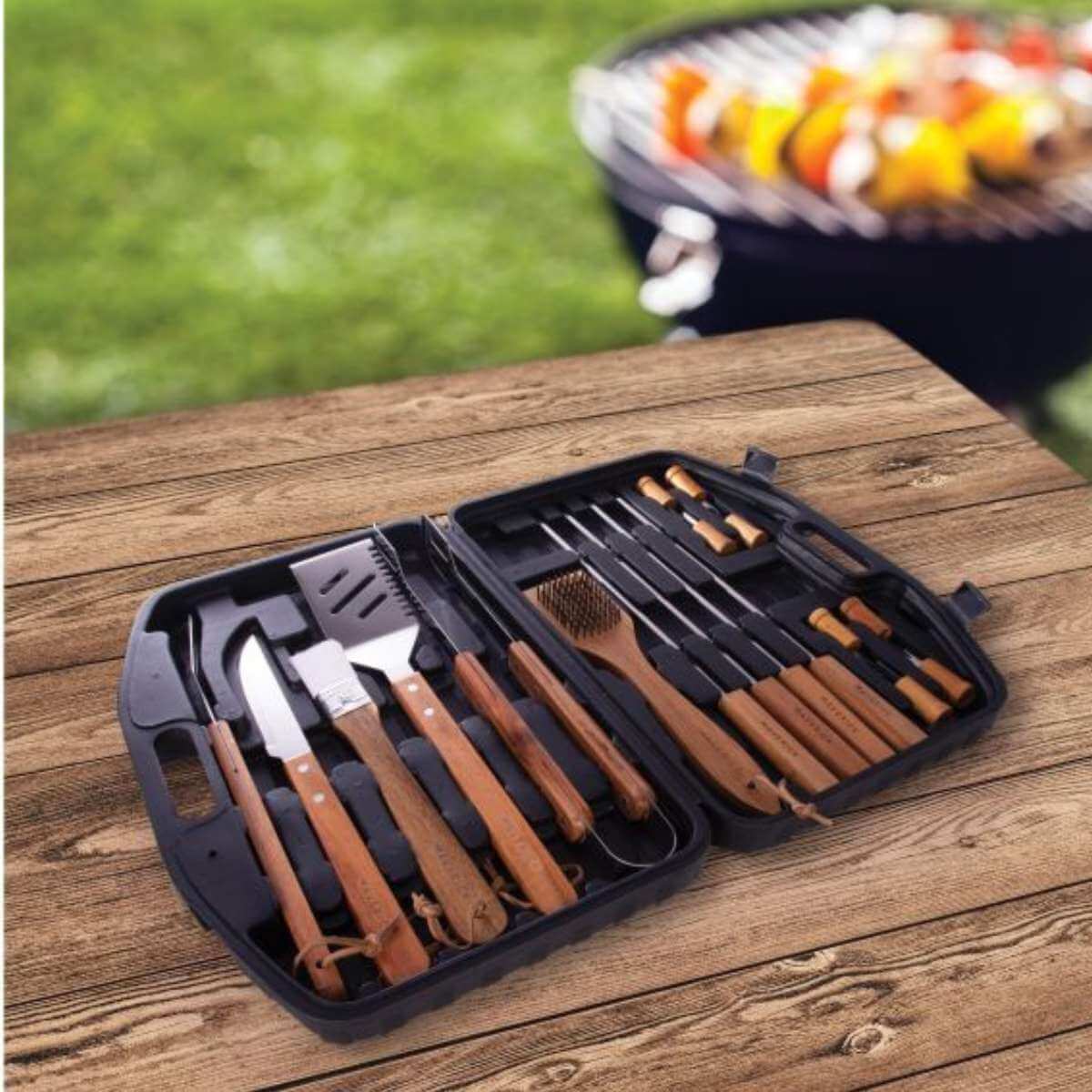 BBQ Tool Kit 18pcs in Hard Shell Case – Funky Gifts NZ