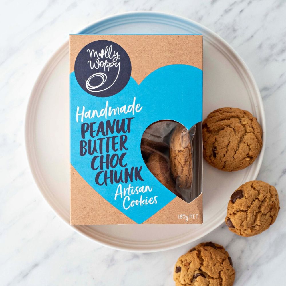 Molly Woppy Peanut Butter Choc Chunk Cookie Box – Funky Gifts NZ
