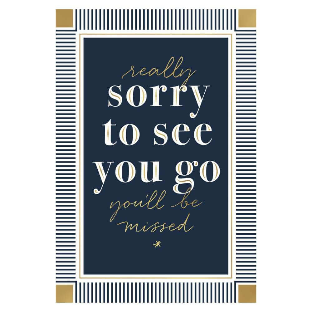 Large Greeting Card - Sorry To See You Go – Funky Gifts NZ