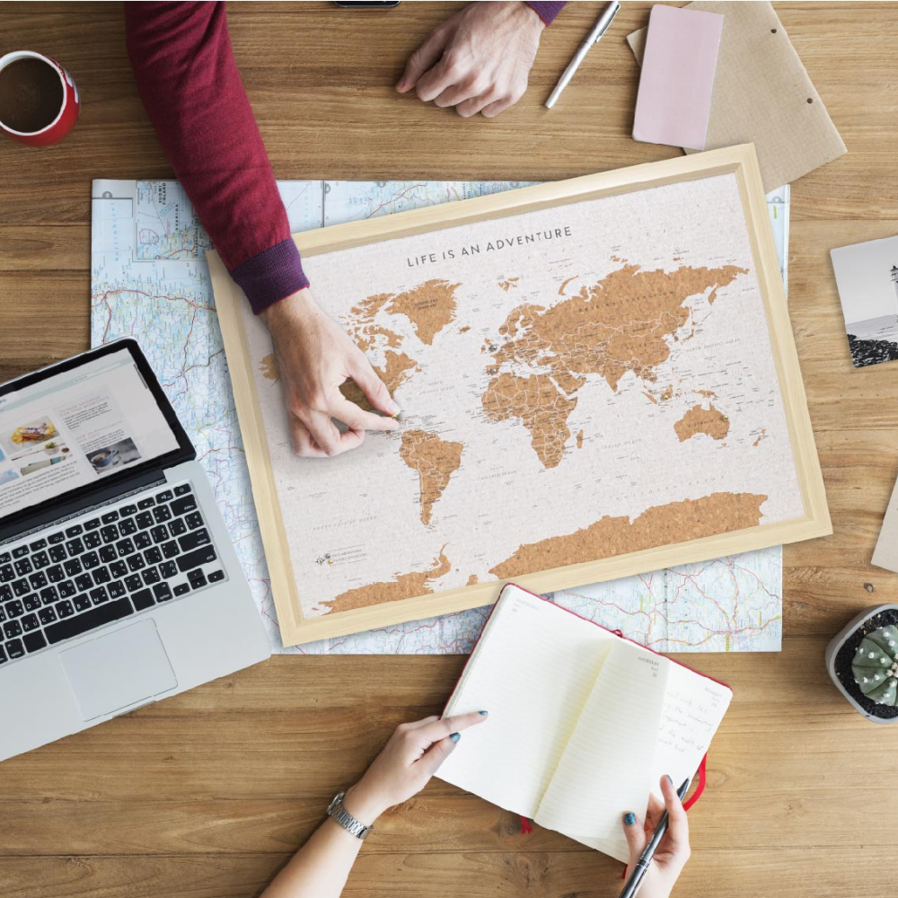 World Travel Map Pin Board - Small – Funky Gifts NZ
